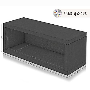 Way Basics Stackable Media Storage Rack Shelving and Organizer - Holds 40 CDs, Charcoal Black