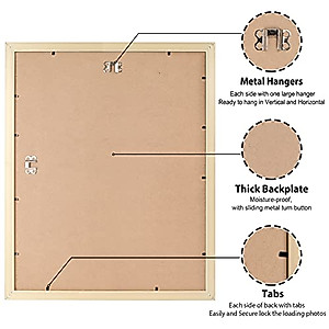 LaVie Home 14 x 18 Poster Frame 2 Packs Brown, Display Pictures 12x16 with Mat or 14x18 Without Mat, Horizontal or Vertical Wall Gallery Poster Frames with High Definition Plexiglass Suitable for Family Photos, Christmas, Anniversary, Wedding, Home Decor