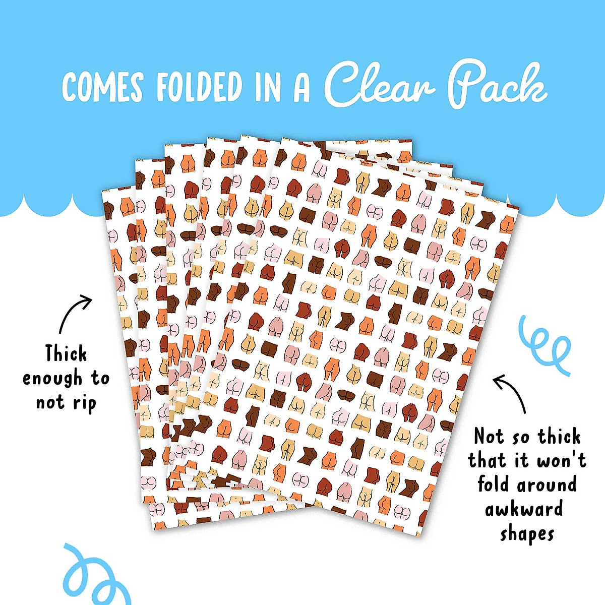 CENTRAL 23 Adult Wrapping Paper for Men Women Friends - 6 Sheets of Rude Birthday Gift Wrap - for Husband or Wife - For Anniversary Bridal Shower Valentines Day Christmas - Recyclable