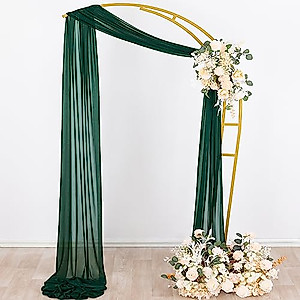 Socomi Wedding Arch Draping Fabric 29" x 20Ft 1 Panel Emerald Green Sheer Curtain Drapes Extra Long for Wedding Ceremony Birthday Party Decoration