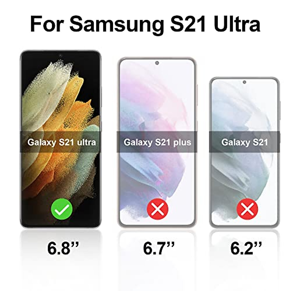 Ni-SHEN 3 Pack【Auto Alignment】 S21 Ultra Glass Screen Protector 3D Curved Tempered Glass Shield Support Fingerprint Unlocking, Scratch & Impact Protection, Full HD Clear & Smooth Touch (transparent)