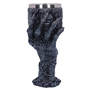 Nemesis Now Baphomet's Grasp Horror Hand Goblet Glass, Polyresin, Black and Silver, 18cm