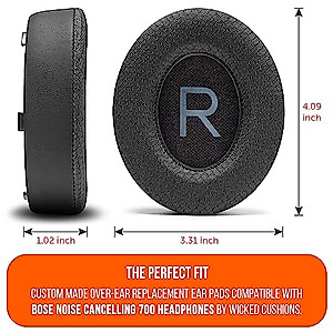 WC Freeze NC700 - Cooling Gel Ear Pads for Bose Noise Canceling 700 Headphones | Breathable Sports Fabric, Cooling Gel, Extra Thick & Cooler for Longer | Black
