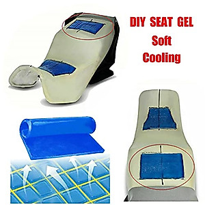 PLSUSJHAO Motorcycle Seat Gel Pad Motorbike Seat Cushion Shock Absorption Mats Comfort Soft Cooling DIY Seat Pad Reduce Fatigue Cushion for Office Chair Car Saddles (25 x 22 x 1cm)