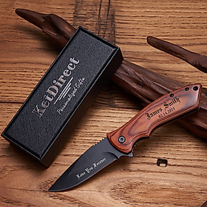 KetDirect Personalized Engraved Folding Knife for Boyfriend Husband from Wife Girlfriend - for Valentines Birthday Christmas Anniversary - Camping Hunting Knives with Pocket Clip for Men