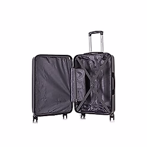 Rockland Malibu Hardside Spinner Wheel Luggage, Black, 19", 24", 28"