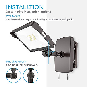 HYPERLITE 50W Flood Lights Outdoor 2 Pack, LED Flood Light with Knuckle Mount, Floodlight Wall Mount 5000K 5,500Lm IP65 Waterproof LED Security Lights for Yard Garden Garage UL Listed