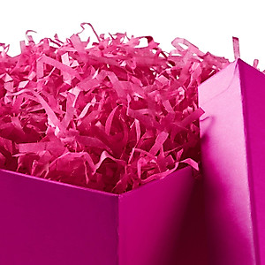 Hallmark Medium Gift Box with Lid and Shredded Paper Fill (Hot Pink 7 inch Box) for Anniversaries, Bridal Showers, Bachelorette, Bridesmaids Gifts, Valentine's Day, All Occasion