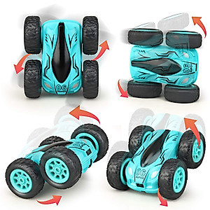 Meryi Mini Stunt RC Cars Toy, 4WD 2.4Ghz Remote Control Car Double Sided Rotating Vehicles, Kids Toy for Boys & Girls Birthday No Battery
