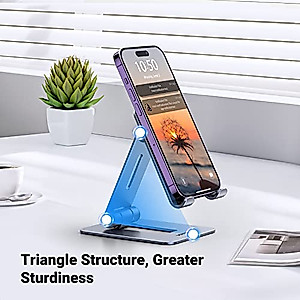 UGREEN Cell Phone Stand Desk Phone Holder Compatible with iPhone 15 14 13 12 Pro Max 11 XS Max XR X 8 Plus, Fully Adjustable Foldable Desktop Aluminum Smartphone Stand