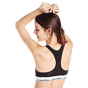 Calvin Klein Women's Polyester & Elastane Non-Wired and Non-paded Bralette Bra (29639810003_Black_Medium)