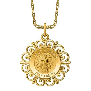 IceCarats 14K Yellow Gold Infant of Prague Medal Necklace Charm Pendant Only