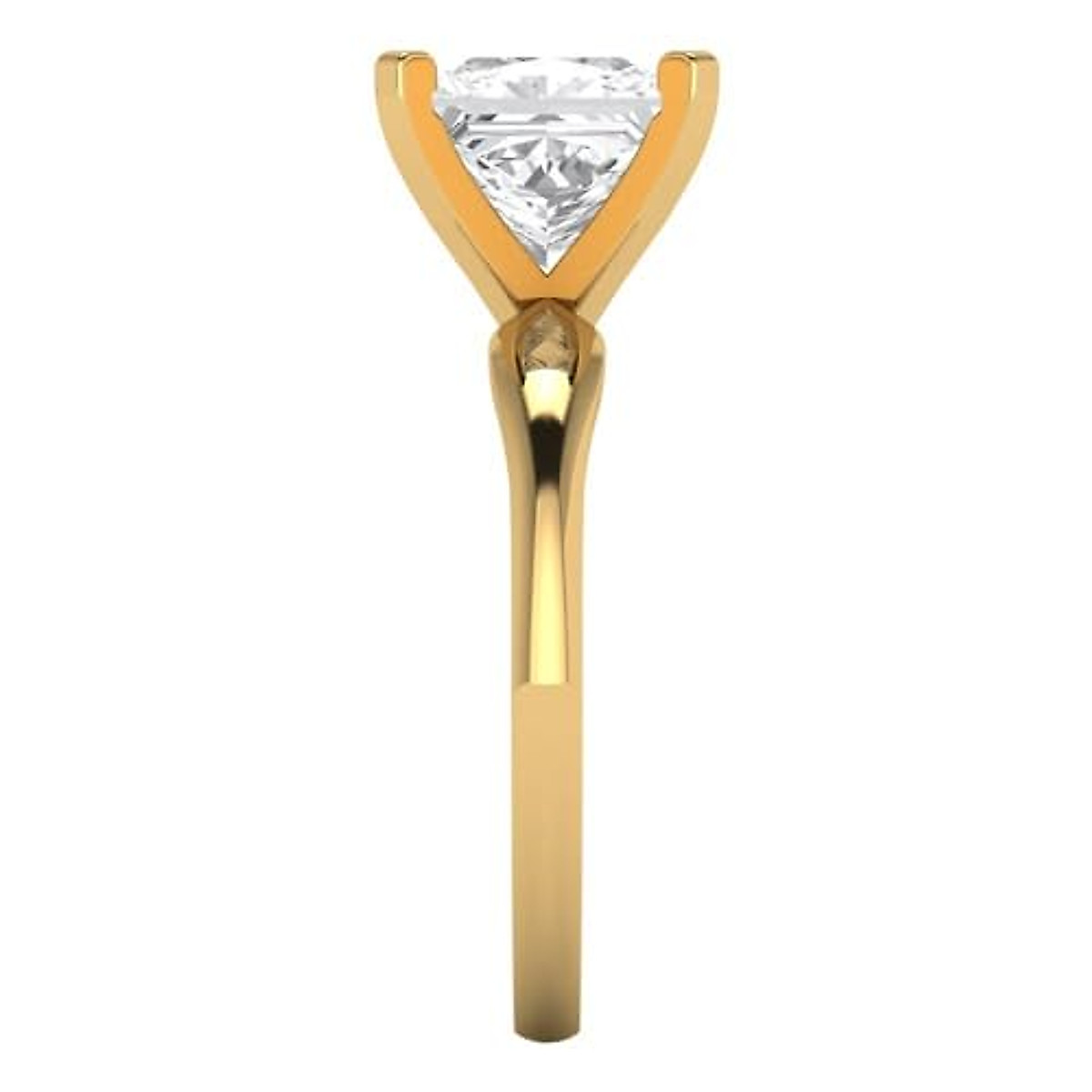 Clara Pucci 2.50ct Princess Cut Solitaire Moissanite Excellent Engagement Bridal Promise Anniversary Ring 18K Yellow Gold Size 5.75