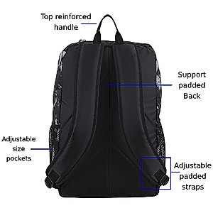 FUEL Wide Mouth Sports Backpack with Front Bungee and Inner Tech Pocket, Gungee Tie Dye/Black