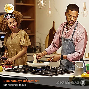 LEDVANCE Sylvania Reduced Eye Strain B10 LED Light Bulb, 40W = 4W, 13 Year, Medium Base, Dimmable, Clear, 2700K, Soft White - 12 Pack (41227)