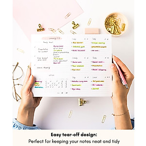 Weekly Planner Pad Tear Off – 52 Undated Weekly Sheets Daily To Do List Notepad, Habit Tracker, Academic Planner Notebook, Daily Work Planner - Full Year Productivity Planner 10.1 x 7.7’’