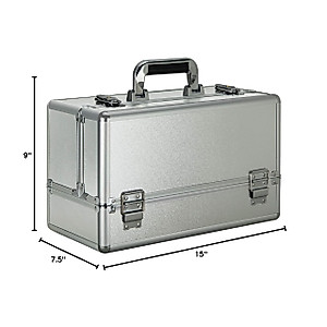 Ver Beauty 6-Tiers Accordion Trays Art Craft Supplies Storage Portable Box Case Organizer Travel-VP001, Silver Matte