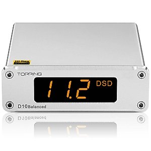 TOPPING D10 Balanced Mini USB DAC CSS XMOS XU208 ES9018K2M OPA2134 Audio Amplifier Decoder Sliver