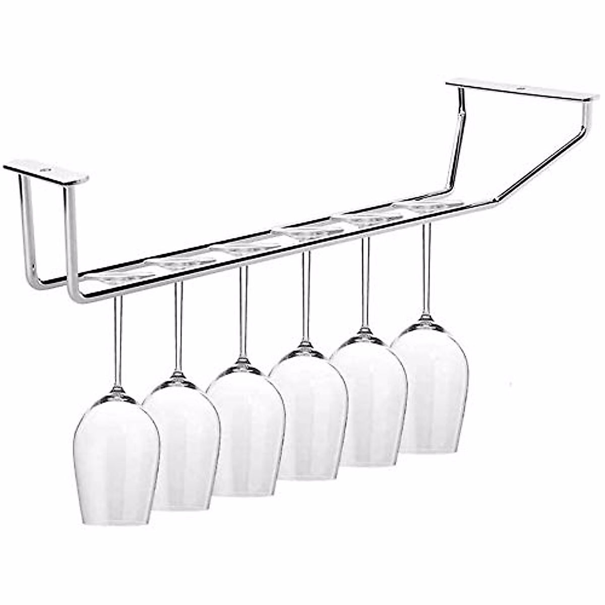 Wine Glass Holder Under Cabinet Organizer for Kitchen Organization and Storage Chrome Finish (22inch)