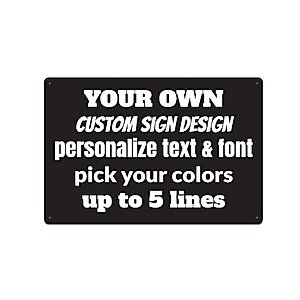 Custom Personalized Metal Sign 12x8-Inch for Ofiice, Business, Workplace, Home, Delivery Signs UV Protective Ink for Indoor or Outdoors