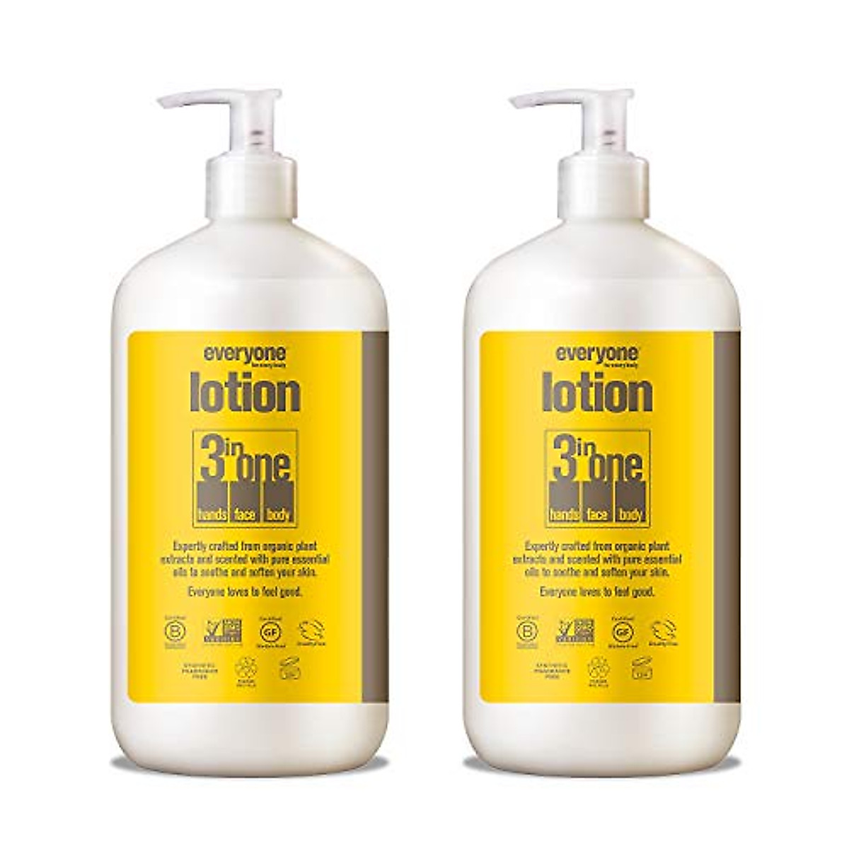 Everyone Nourishing Hand and Body Lotion, 32 Ounce (Pack of 2), Coconut and Lemon, Plant-Based Lotion with Pure Essential Oils, Coconut Oil, Aloe Vera and Vitamin E