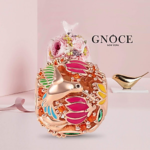 GNOCE Hummingbird Charm Bead 925 Sterling Silver 18k Rose Gold Plated Hollow Charms For Bracelet/Necklace Women …