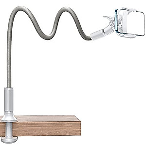 andobil Gooseneck Phone Holder for Bed & Desk [40in Flexible & Sturdy Arm] 360 Adjustable Clamp Clip, Overhead Mount Stand Bedside Phone Holder for iPhone 14 13 Pro Max 12 11 Samsung S23 S22 S21 etc