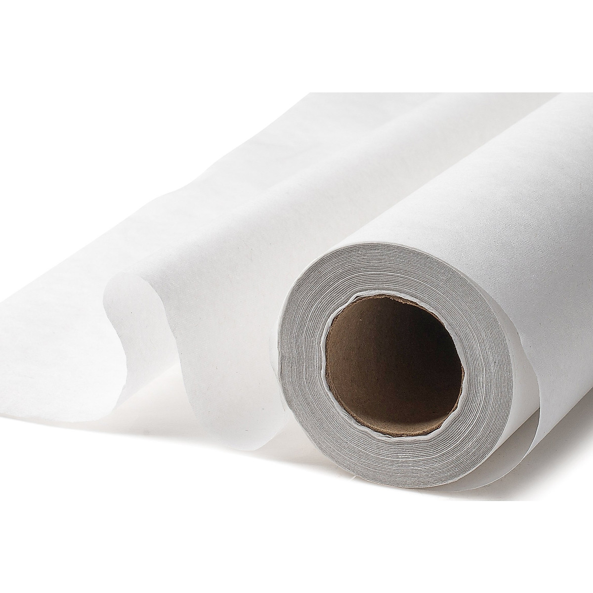 Exam Table Paper - 18''x125’ Disposable Standard White Textured Crepe Medical Barrier Cover Roll - Wide Paper Rolls for Spas, Daycares, Doctors, Chiropractors, Examination and Massage Tables (2)