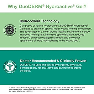ConvaTec DuoDERM Hydroactive Sterile Gel, 15 Grams Tube for Management of Partial and Full-Thickness Wounds, Aids Autolytic Debridement, 187990, Box of 10 Tubes