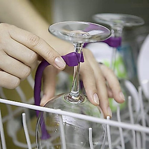 UoYu 21cm Dishwasher Wine glass rack New extensions Wash Dishwasher Attachment Kitchen Gadget Clip (Purple/8pcs)