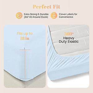 Ashton Sheets 100% Egyptian Cotton Sheets Queen Size - 800 Thread Count 4 PC Queen Sheet Set Egyptian Cotton, Sateen Luxury Sheets Queen Size, High Thread Count Sheets, 16" Deep Pocket - Light Blue