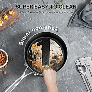 Innerwell Stainless Steel Sauce Pan with Lid 2Qt Nonstick Ceramics Sauce Pot Kitchen Cooking Pot Tri-Ply Stainless Steel Sauce Pan Compatible W/All Cooktops