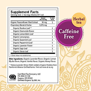 Yogi Tea Honey Lavender Stress Relief Tea - 16 Tea Bags per Pack (6 Packs) - Organic Chamomile Lavender Tea - Includes Lemon Balm, Lemongrass, Spearmint Leaf, Peppermint Leaf, Honey Flavor & More