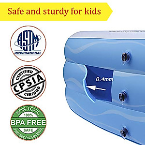 Inflatable Swimming Pool Family Full-Sized Inflatable Pools 118" x 72" x 22" Thickened Family Lounge Pool for Kids & Adults Oversized Kiddie Pool Outdoor Blow Up Pool for Backyard, Garden