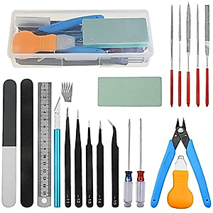 XINMEIWEN 24Pcs Gundam Model Tools Kit Hobby Building Tools Modeler Basic Tools Craft Set for Car Model Building Repairing and Fixing