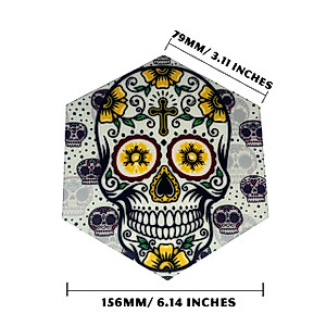 Trippy Mats - Silicone Heat Resistant Cooking Mat, Wax Mat, Cool Designs, Hexagon Non Stick Mat. (Sugar Skull Mat)