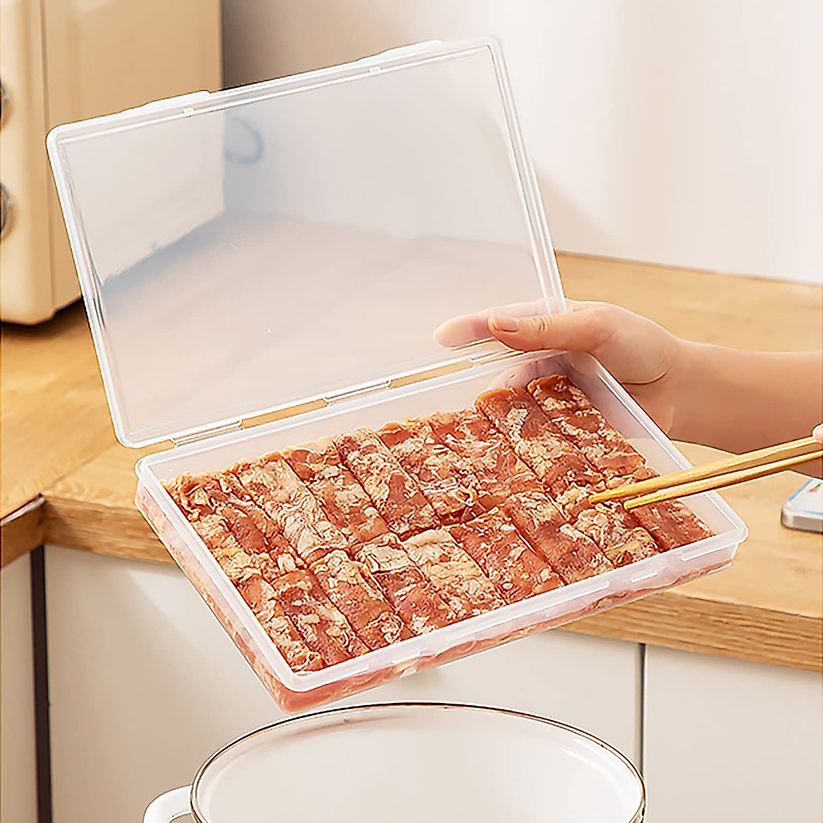 WonLiq 2 Pack-Bacon Keeper, Deli Meat Saver Cheese Cold Cuts Plastic Food Storage Containers with lids for Refrigerators