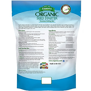 Espoma Organic Seed Starter Premium Potting Soil Mix - All Natural & Organic Seed Starting Mix with Mycorrhizae. For Organic Gardening, 8 qt, Pack of 2