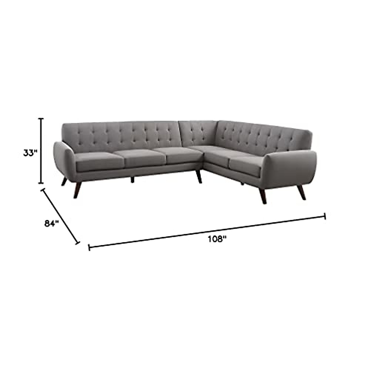 ACME FURNITURE Essick Sectional Sofa - 52765 - Light Gray Linen