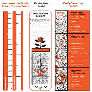5 Gallon Bucket with Easy On/Off Ratcheting Lid - 1 Bucket - HDPE, Food Grade, BPA Free - Gardening & Composting Info - All Purpose Pail