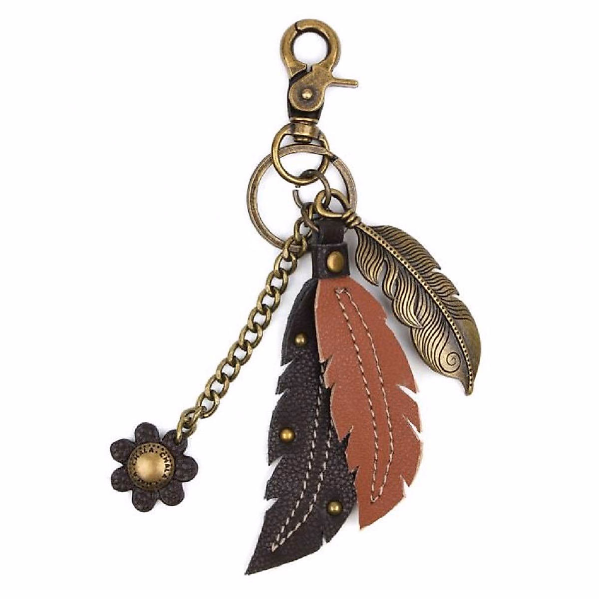 CHALA Purse Charm, Key Fob, keychain Decorative Accessories, Metal Charming Keychain - Feather