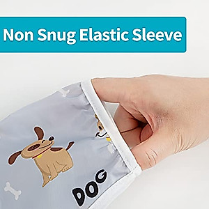 Hiverst 3 Pcs Long Sleeved Bib Set | Baby Waterproof Bibs with Pocket Bundle | Toddler Bib with Sleeves and Crumb Catcher | Stain and Odor Resistance Play Smock Apron | 6-24 Months