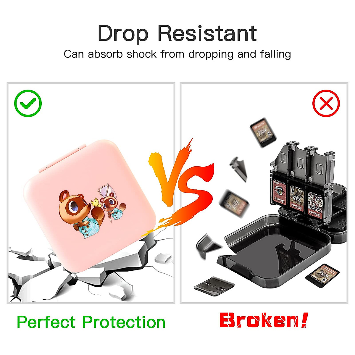 UFOPETIE Card Case for Nintendo Switch Game Card,Compatible with Nintendo Switch Case Animal Crossing Theme,Game Case for Animal Crossing Cards,for Switch Accessories-Thumb Grip 2PCS-Caught Butterfly