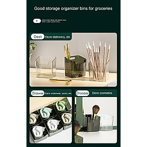 Set of 2 Storage Organizer Bins Wall Mounted Floating Shelves Fridge Organizer Stackable Clear Plastic Storage Bins for Wall, Refrigerator, Kitchen, Bathroom, Countertops, Pantry, BPA Free (Clear)