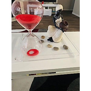 Clear Serving Tray-16" x12" Large Acrylic Tray for Coffee Breakfast Tea Food Butler-Decorative Display Tray,Countertop Decorative Tray,Vanity Tray with Handles by Cq acrylic