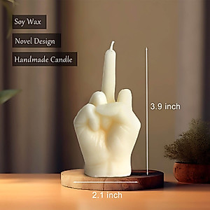 NIMONA Middle Finger Scented Candle, 2 Pcs Apartment Home Decor Aesthetic Soy Wax Hand Gesture Cute Candles, Desk Sculpture Decorations Gift for House, Bedroom and Home Room.