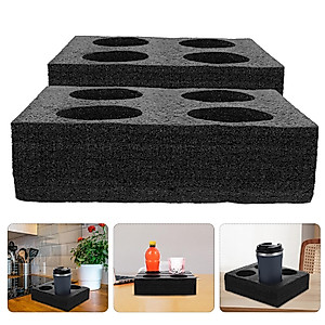 Holibanna Convenient Cup Holder Takeout Cup Trays Foam Cup Carrier 2PCS 4 Holes Cup Holder Beverage Packing Tools for Home Restaurant Camping Takeout Cup Tray
