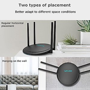 WiFi Router AC1200, WAVLINK Smart Router Dual Band 5Ghz+2.4Ghz, Full 4 Gigabit Ethernet Ports, USB 3.0 Port, Wireless Internet Routers for Home, Gaming