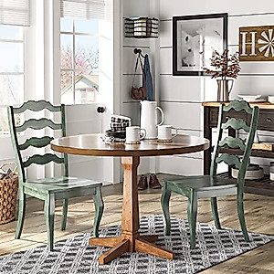 Inspire Q Eleanor French Ladder Back Wood Dining Chair (Set of 2) by Classic Black Antique