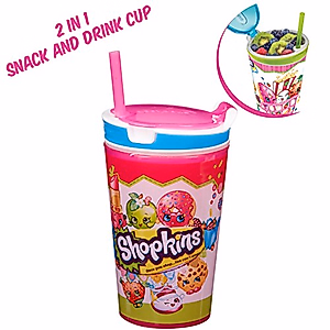 Snackeez Shopkins 2 in 1 Snack and Drink Cup